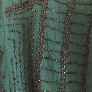 H&M | Jackets & Coats | Zara Green Teal Beaded Sequin Jacket Topper Sm ...